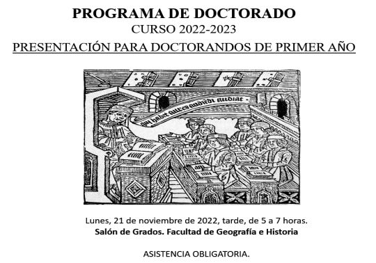 Presentació per a doctorands/es de primer any. Curs 2022-2023