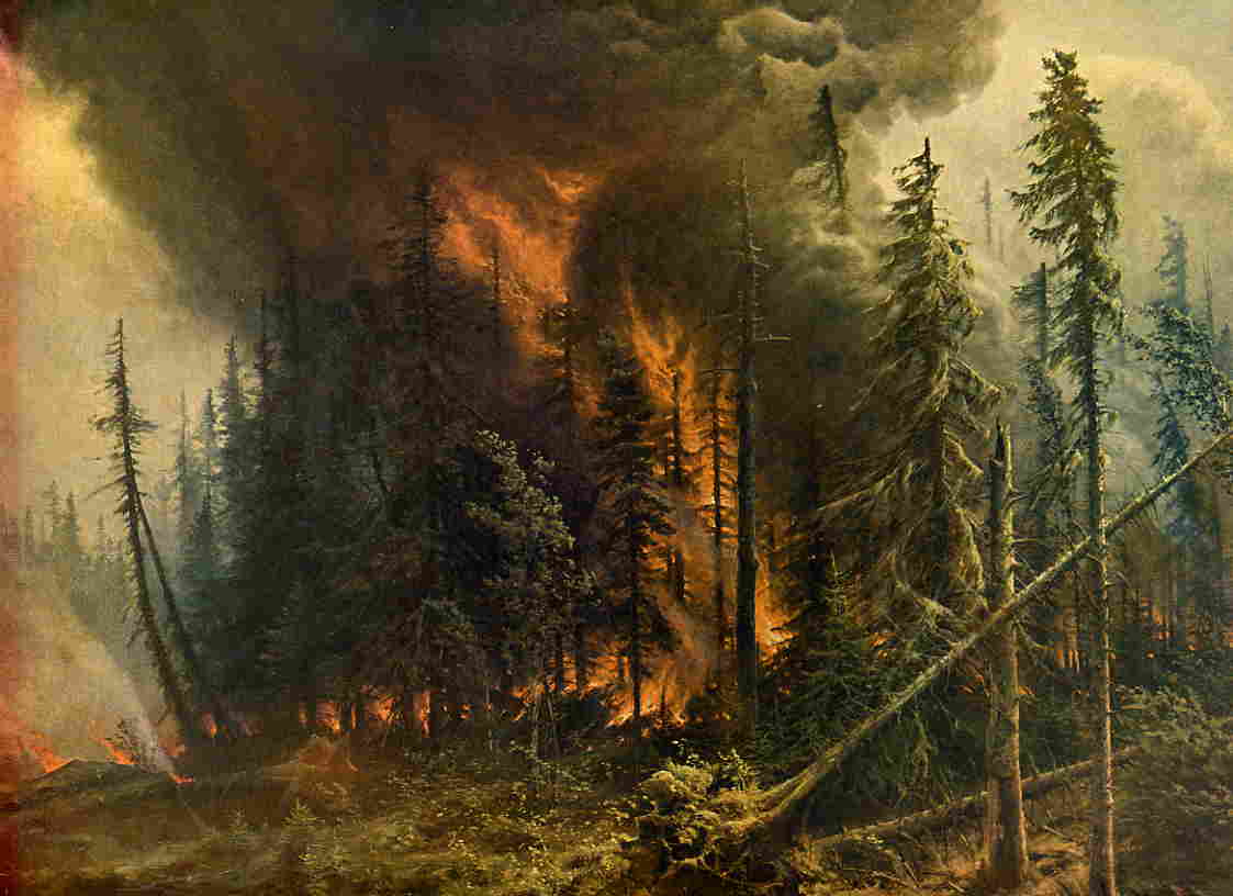 Wildfires in paintings
