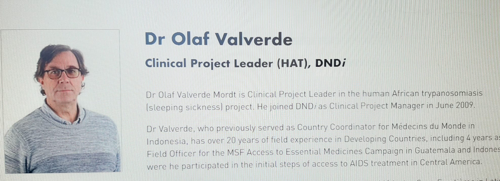 Intervención del Dr. Olaf Valverde del DNDi en el Módulo de Protozoosis ...