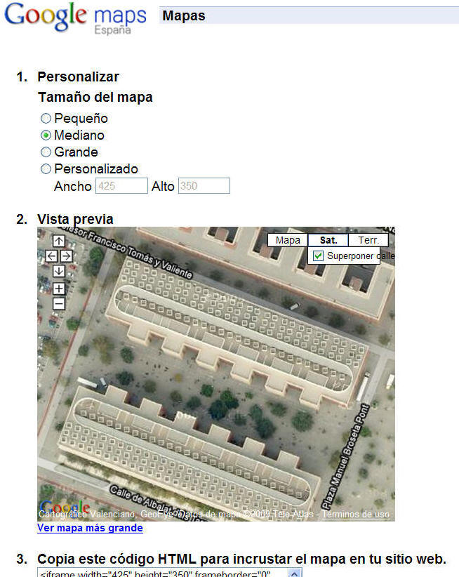 Insertar un mapa de Google Maps